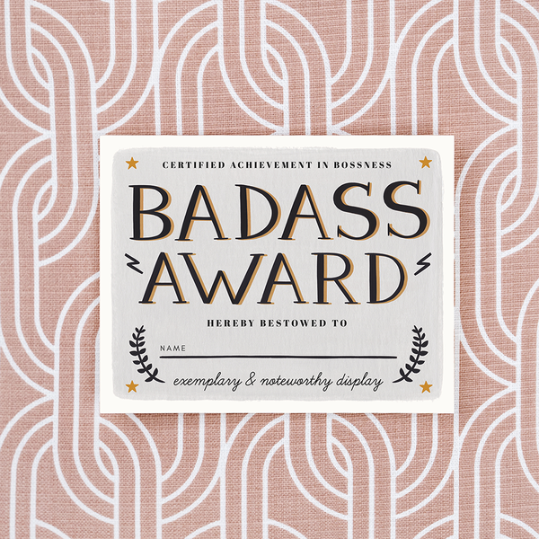 Badass Award Greeting Card Set - Girl w/ Knife